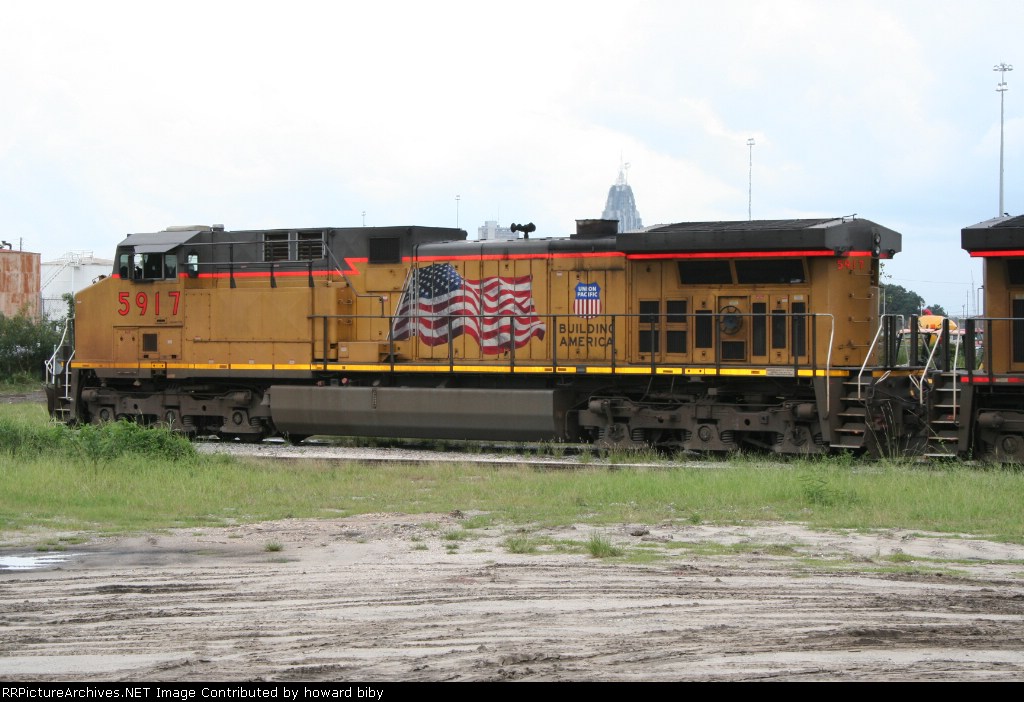 UP 5917 leads a coal train from the McDuffie Island coal terminal
